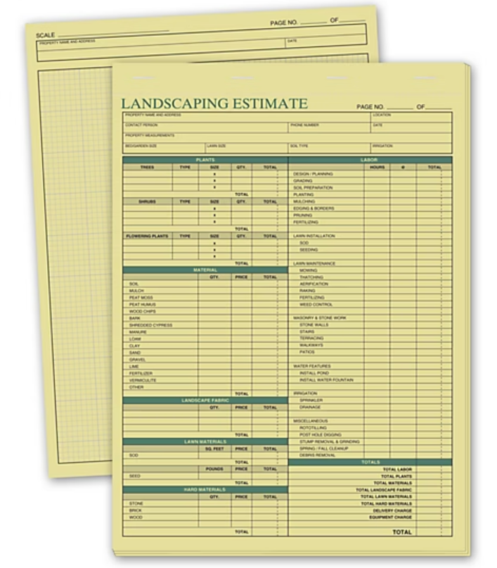 Landscaping Estimate Forms 223 – American Business Forms & Envelopes
