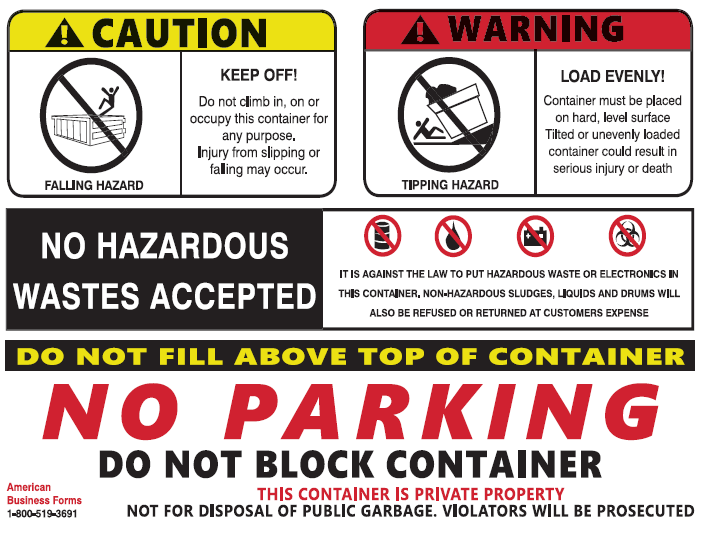 Stock: Refuse Sticker Combo - 9" x 12" – American Business Forms ...