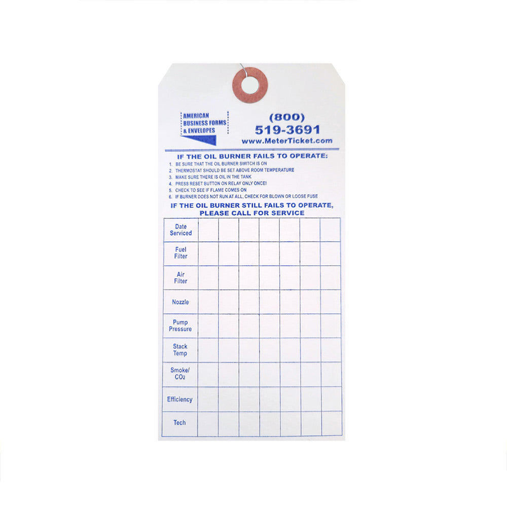Burner Service Inspection Tag #2- Hang Tag – American Business Forms ...