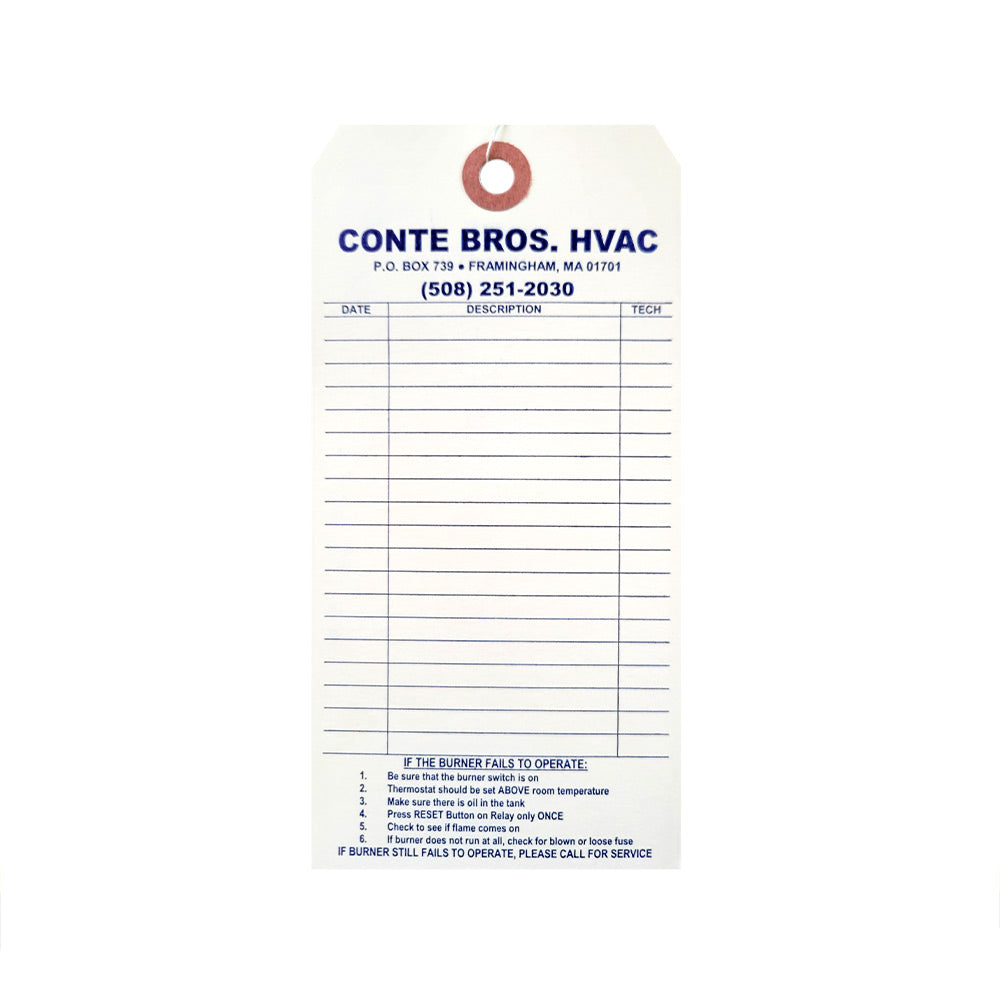Burner Service Inspection Tag #01 - Hang Tag – American Business Forms ...