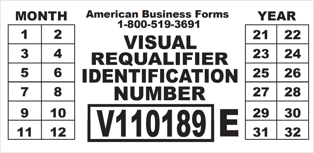 VISUAL REQUALIFICATION STICKERS - 3.5in x 2 in – American Business ...