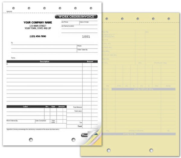 HVAC Work Order / Invoice #255 – American Business Forms & Envelopes