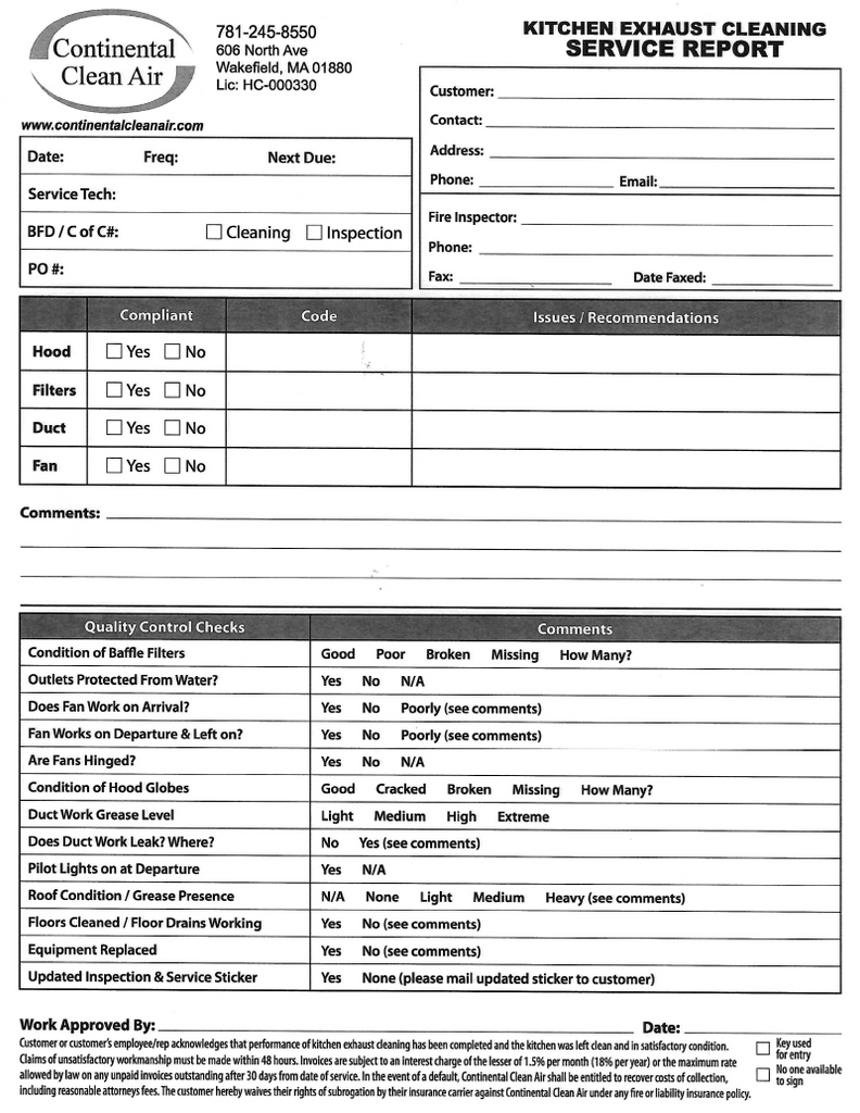 DUCT EXHAUST HOOD CLEANING INVOICES 2 Parts white/yellow – American ...