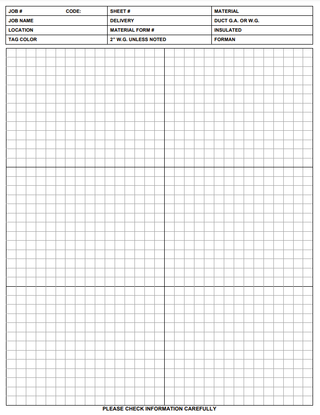 HVAC Duct Forms - 8.5" x 11" – American Business Forms & Envelopes