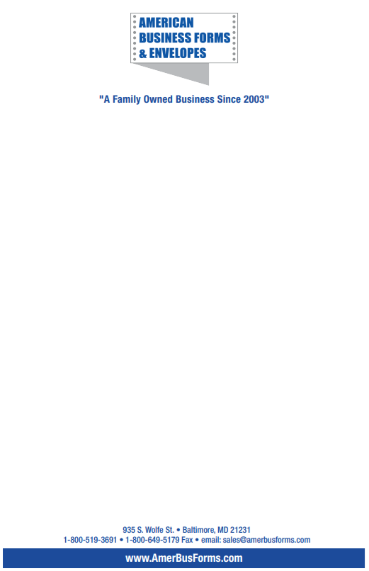Notepads 8.5 x 11 - Printed with One Color - Free Shipping – American ...