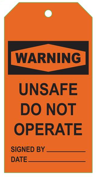 Warning Tag- Unsafe Do Not Operate – American Business Forms & Envelopes