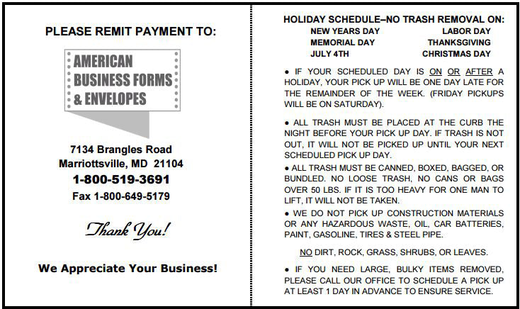 Soft-Pak Laser Postcard Statement (Print On Back) – American Business ...