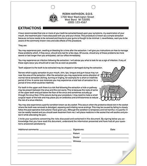 Consent Extractions Form, 2 Part #24183 – American Business Forms ...
