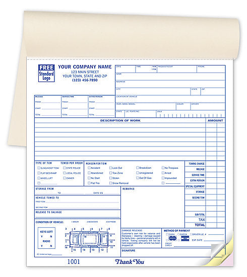 Road / Towing Service Orders - Booked #2527 – American Business Forms ...