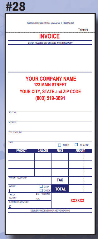 #28 - Meter Ticket (Printed On Back) – American Business Forms & Envelopes