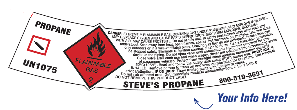 Propane Gas Label