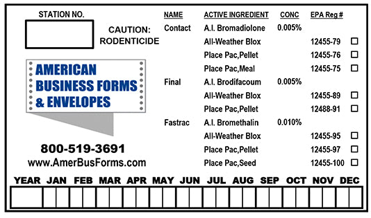 Bait Station Labels - 3" x 5" (Horizontal) Template #02 – American ...