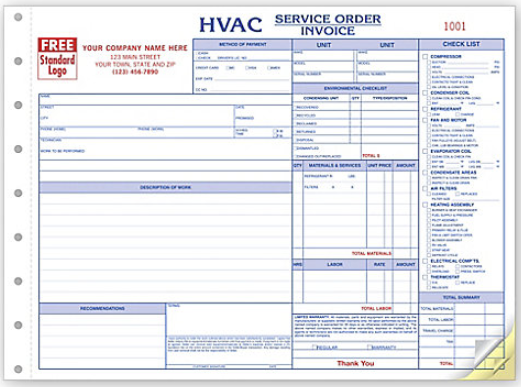 HVAC Service Invoice 6534 – American Business Forms & Envelopes