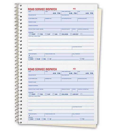 Road Service Dispatch Book #8851 – American Business Forms & Envelopes