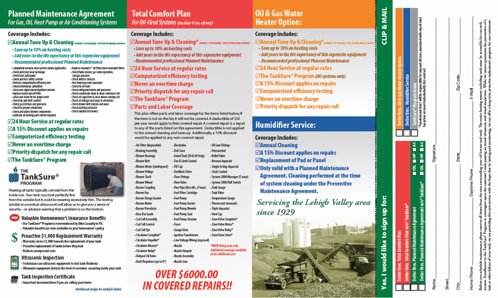 HVAC Service Plan Brochure (4 Panel) – American Business Forms & Envelopes