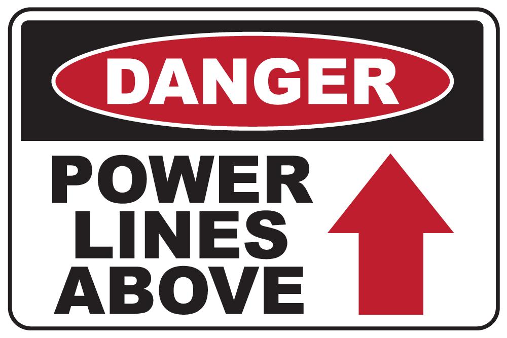 Stock: Danger Power Lines Above Stickers - 6" x 9" – American Business ...