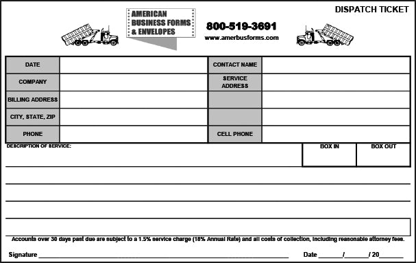 Dispatch Ticket 3 – American Business Forms & Envelopes