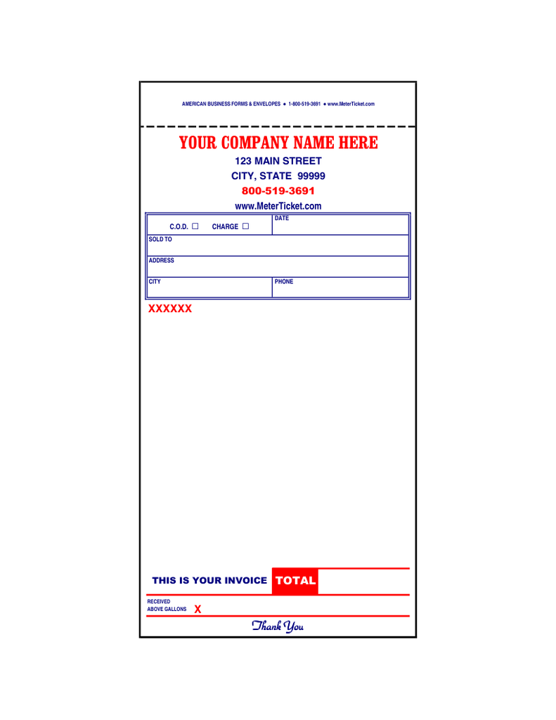 CUSTOM ELECTRONIC METER TICKET (ET-8) – American Business Forms & Envelopes