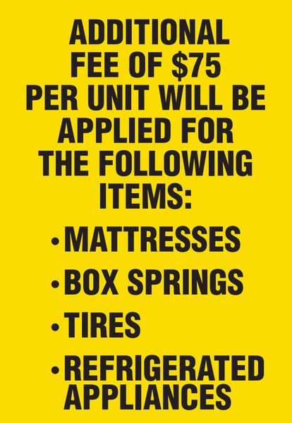 Extra Charges Sticker (8 x 12") – American Business Forms & Envelopes