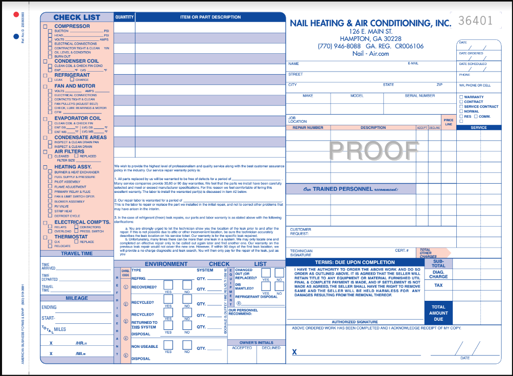 HVAC Custom Form – American Business Forms & Envelopes