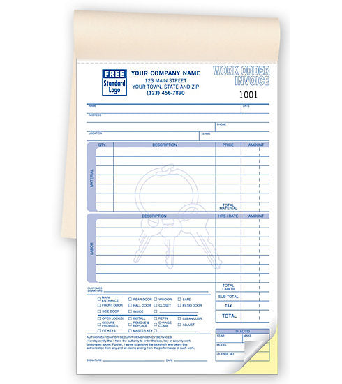 Locksmith Work Orders - Booked #251 – American Business Forms & Envelopes