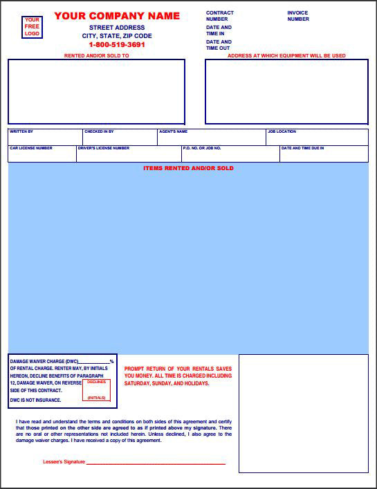 MARKETLINE TOTAL RENTAL CONTRACTS - 2-Parts – American Business Forms ...