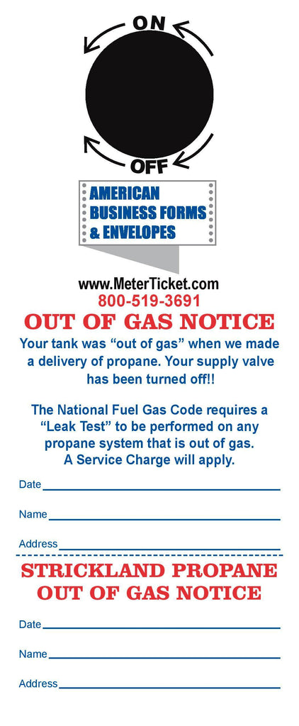 Out of Gas Notice – American Business Forms & Envelopes