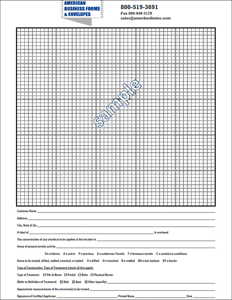 Pest Treatment and Inspection Graph Forms – American Business Forms ...