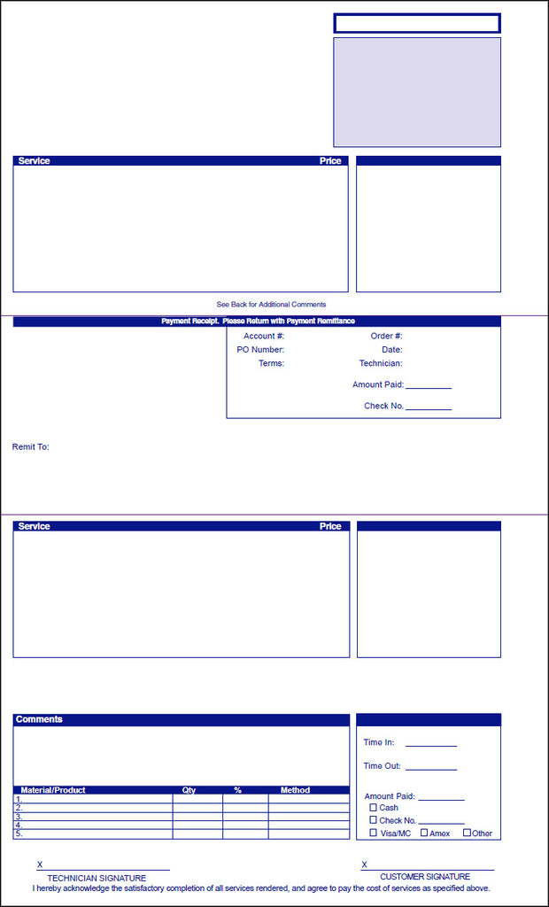 Work Wave Laser Legal Service Slip / Invoice - SAME DAY SHIP – American ...