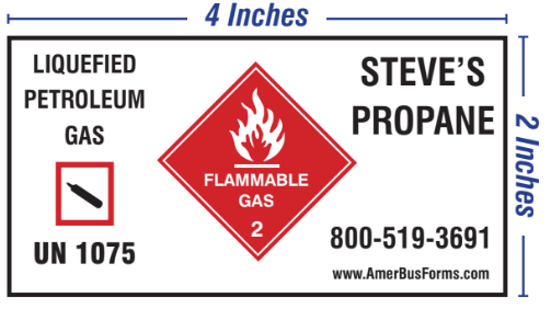Propane Tank Label - 4" x 2" – American Business Forms & Envelopes
