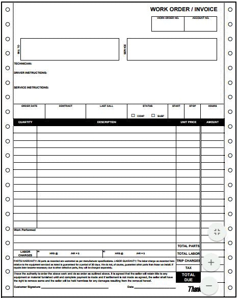 QuickOil Work Order – American Business Forms & Envelopes