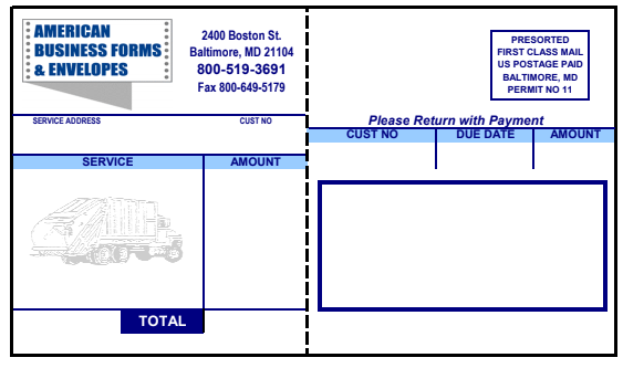 Laser Postcard Statements – American Business Forms & Envelopes