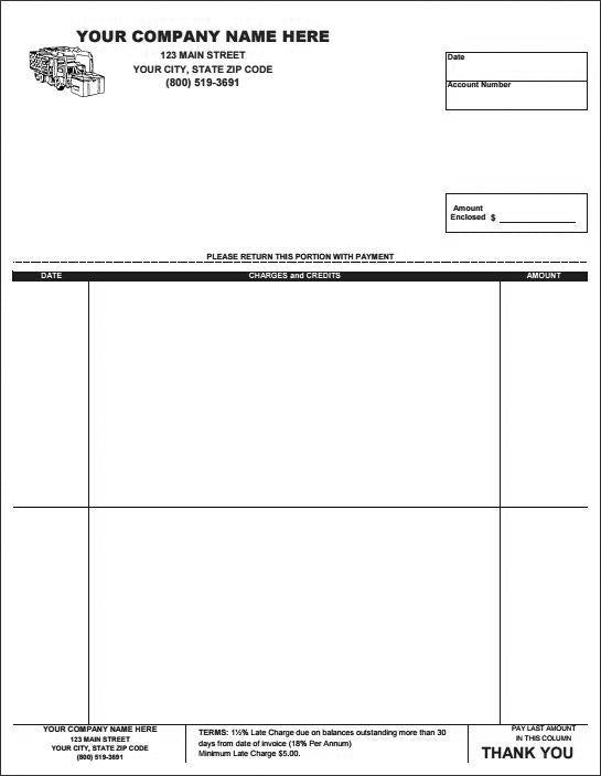 Trash Flow Laser Statement - Custom – American Business Forms & Envelopes