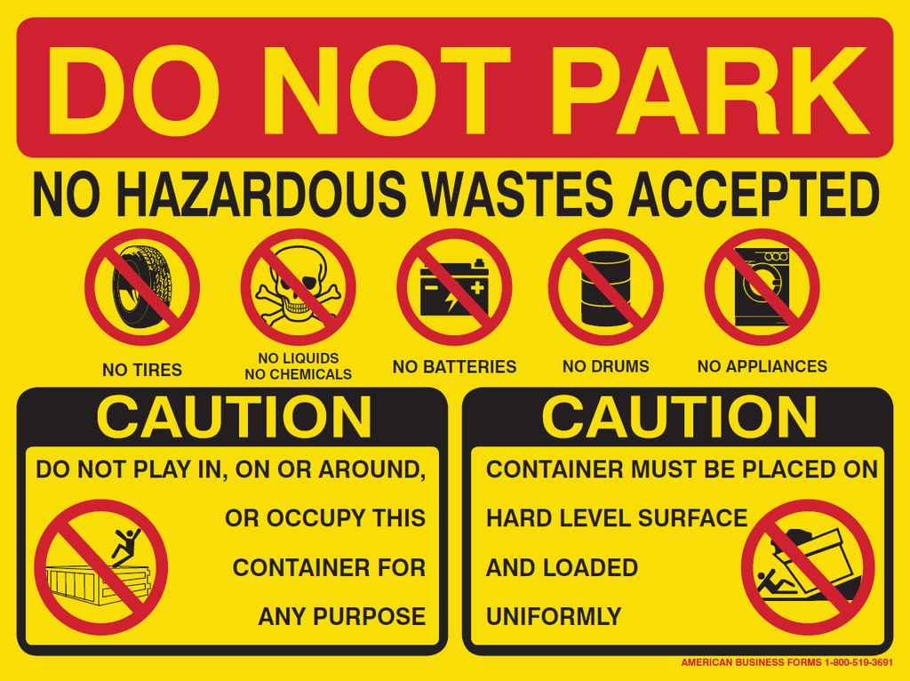 Stock: Yellow Do Not Park Caution Stickers - 9" x 12" – American ...