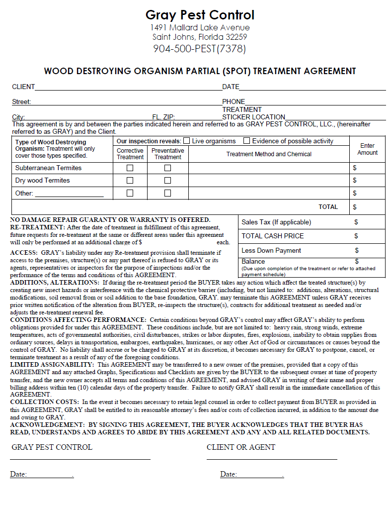 Wood Destroying Insect Report # 2 – American Business Forms & Envelopes