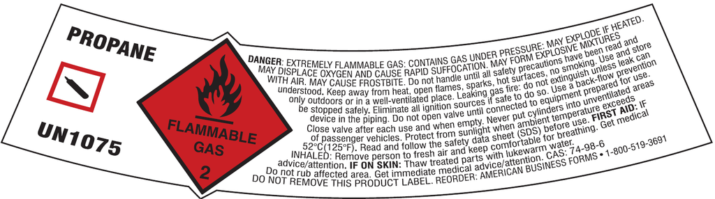 Propane Tank Label (Angled) #02 - 7" x 2"- Only $ 125.00 for 250 ...