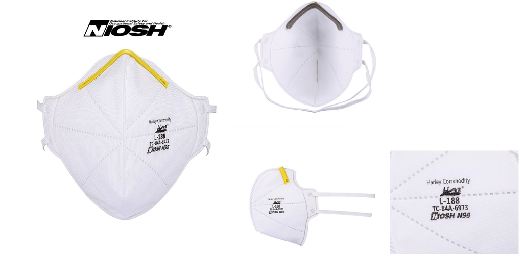 Harley N95 Face Mask- NIOSH Approved - 20 per box- FDA and CE Certifie ...