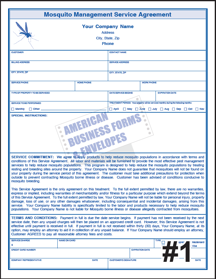 Pest Contract #1 - Mosquito – American Business Forms & Envelopes